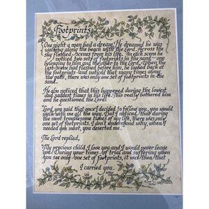 Creative Calligraphy | Art | Framed Footprints Poem Wall Art | Poshmark